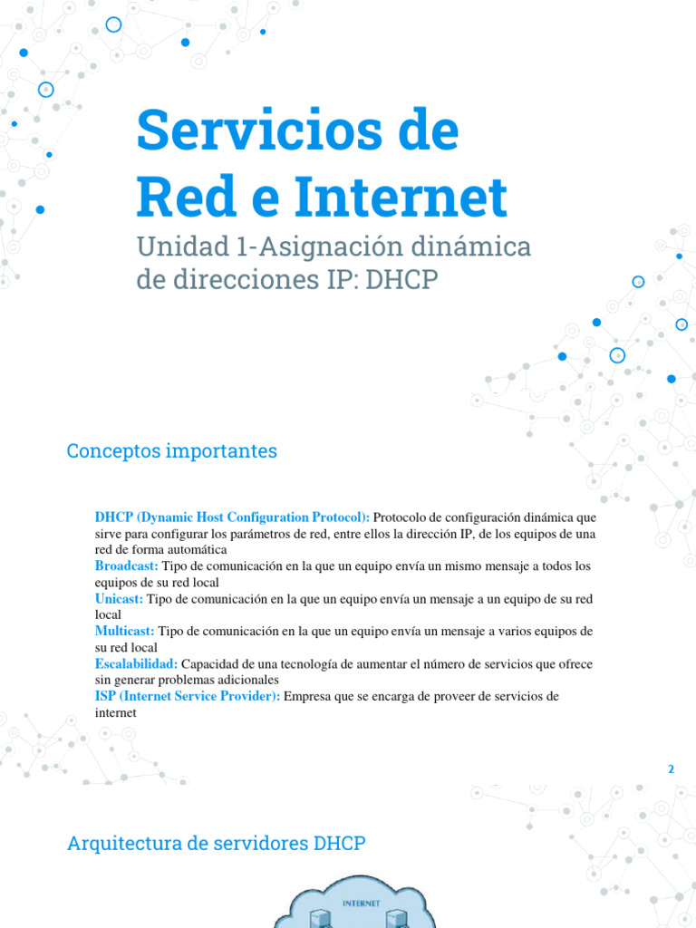 Unidad 1-DHCP | PDF | Dirección IP | Arquitectura de internet