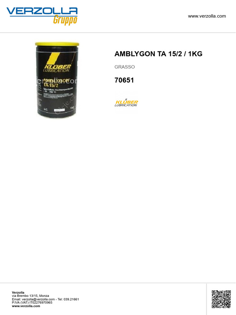 Amblygon Ta 15/2 / 1Kg: Grasso | PDF
