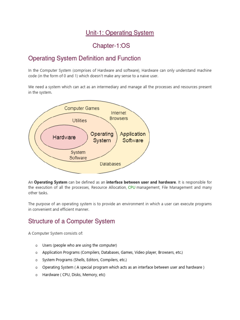 Os Unit 1 Pdf Operating System Process Computing