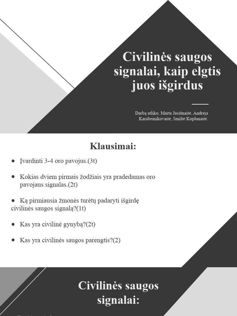 Civilines Saugos Signalai, Kaip Elgtis Juo Isgirdus | PDF