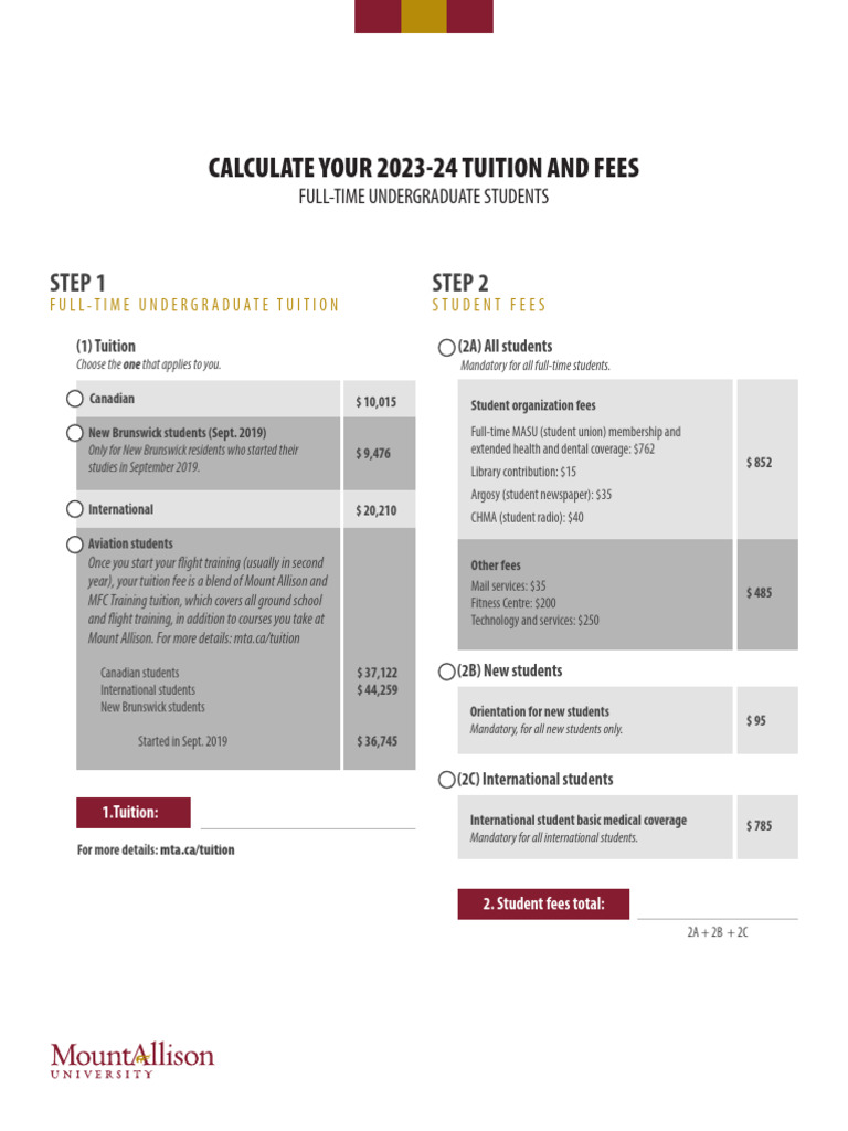 TuitionCalculator 2023-24.v1 | PDF | Service Industries