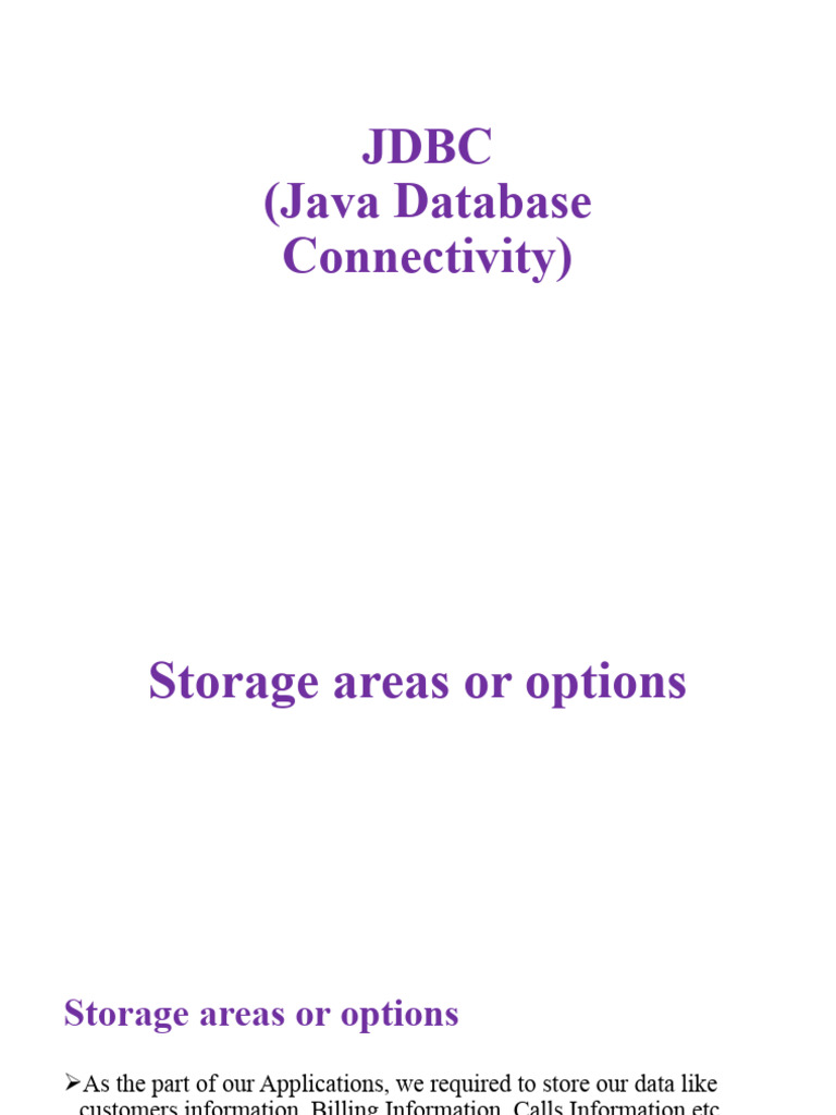 JDBC (Autosaved) | Download Free PDF | Computer Data | Computer Engineering