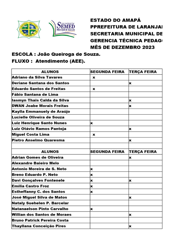 Planilha de Atendiemnto 2023 Aee Dezembro | PDF