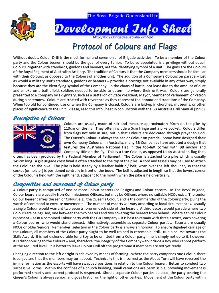 Info Sheet Protocol of Colours and Flags | PDF | Military
