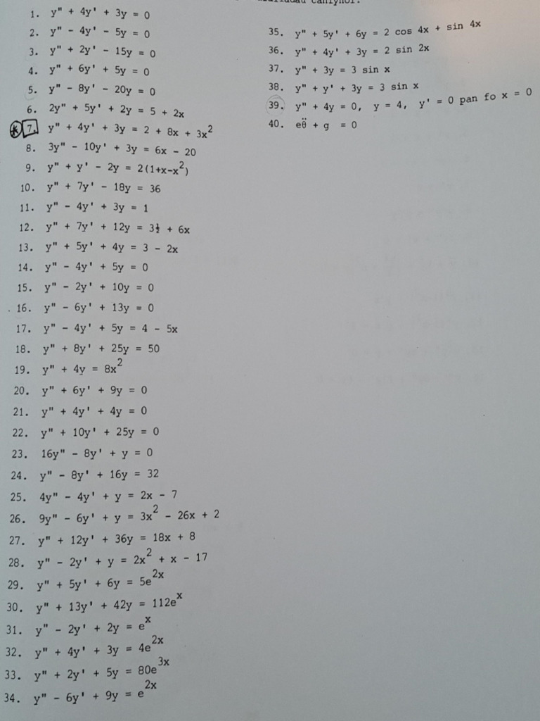 Alevel Maths Differential Equations 2nd Order QA | PDF