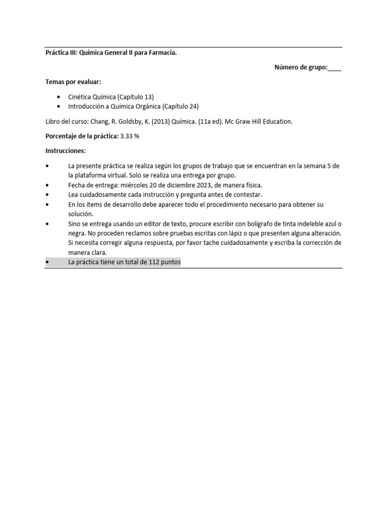 Práctica 3 3C 2023 | PDF | Cinética química | Física Aplicada e Interdisciplinaria