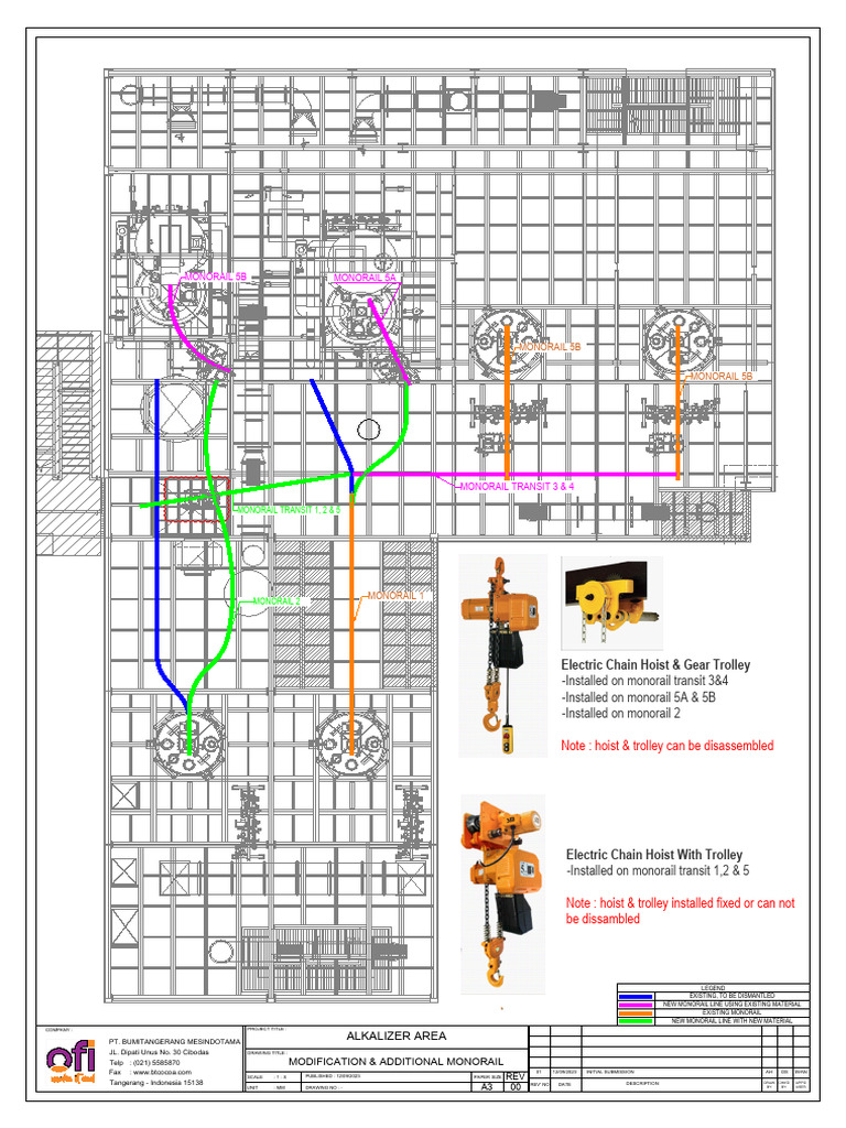 Layout Monorail Modification at Alkalizer Area - 2d Top View | PDF ...