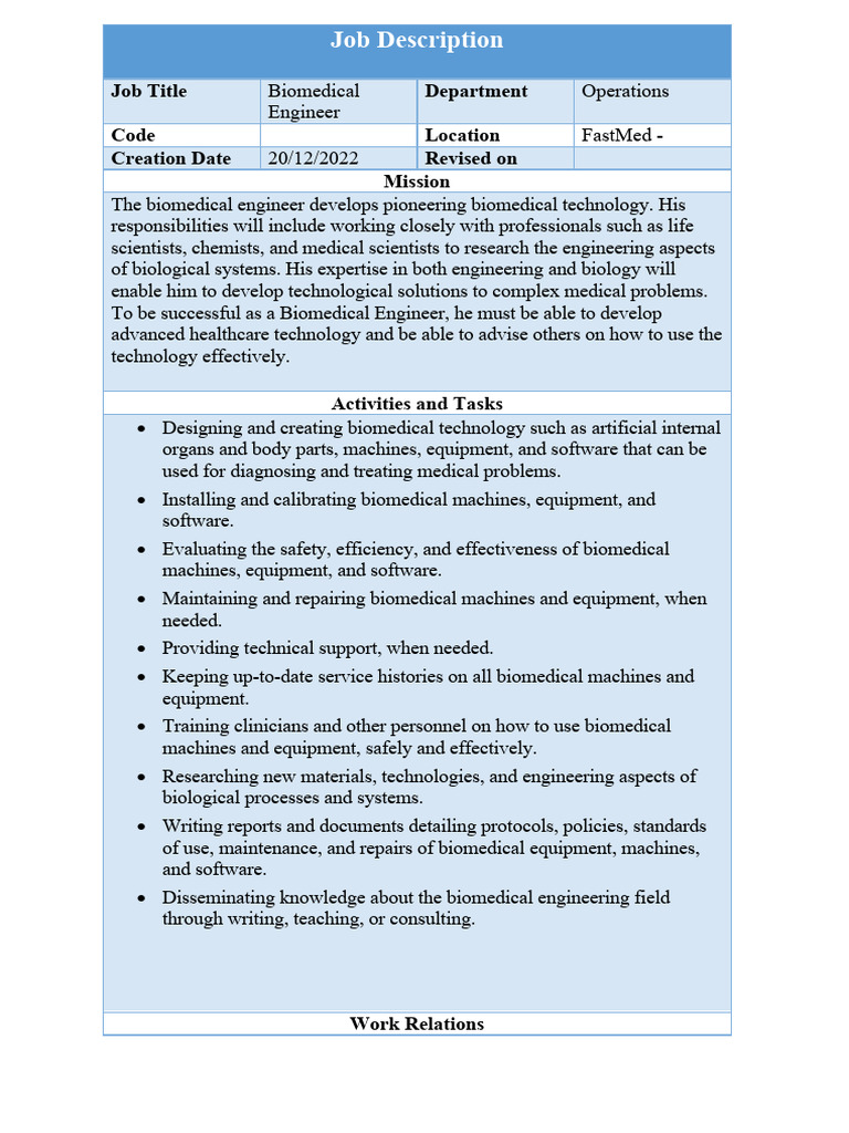 Job Description - Accountant | PDF | Biomedical Engineering | Engineer