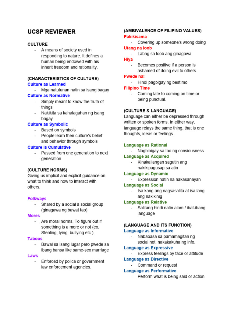 Ucsp Reviewer | PDF | Society | Homo