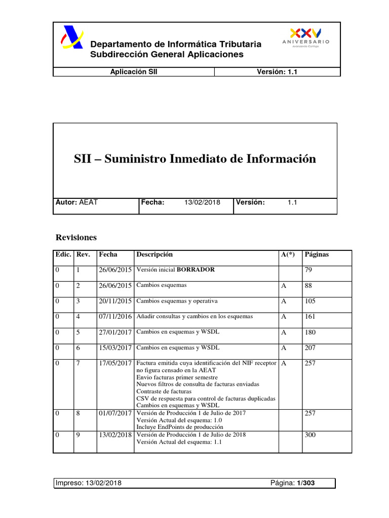 SII Descripcion ServicioWeb v1.1 | PDF | Factura | Xml