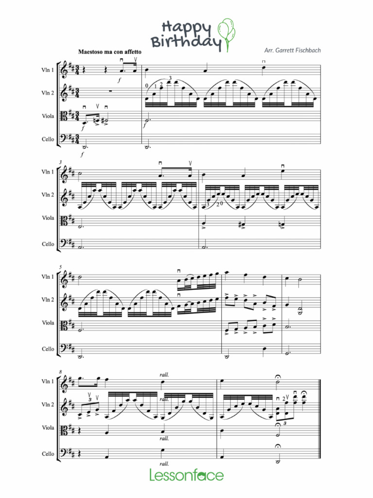 Happy Birthday String Quartet | PDF