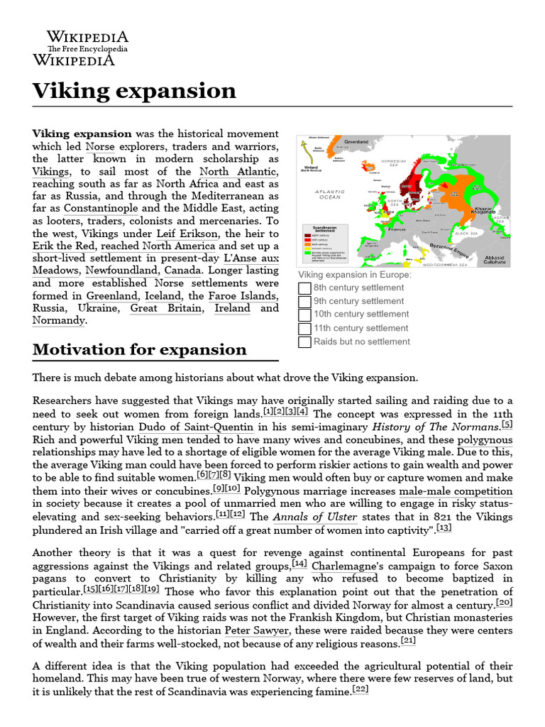 Viking Expansion - Wikipedia | PDF | Viking Age | Norsemen