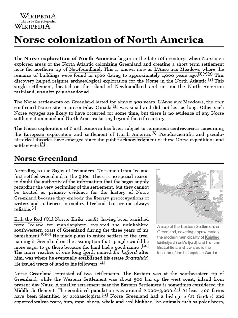 Norse Colonization of North America - Wikipedia | PDF