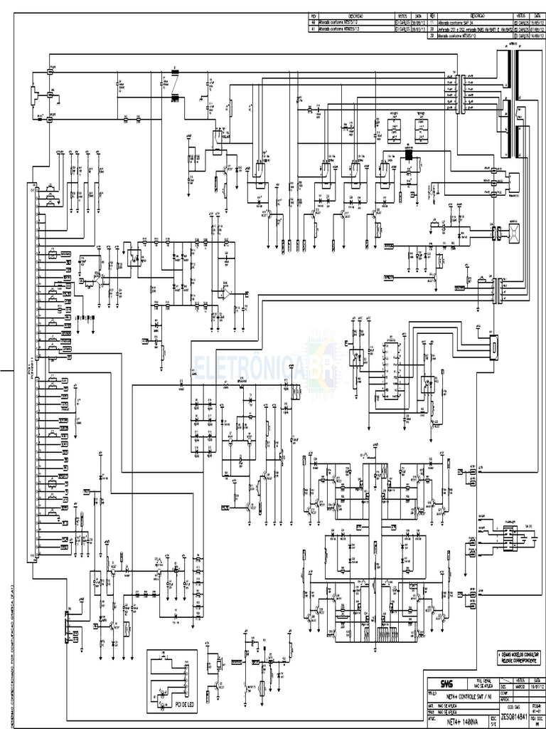 Esquema Nobreak SMS USM1400Bi EXPERT Net 4 9792 Eletronicabr Com | PDF