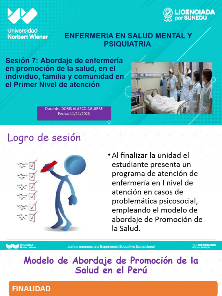 Sem. 7 Promocion de La Salud Mental . | PDF