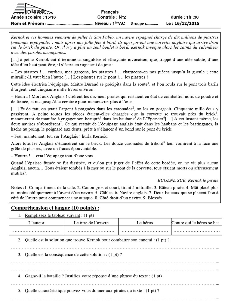 Devoir-N°2 S1 4 | PDF