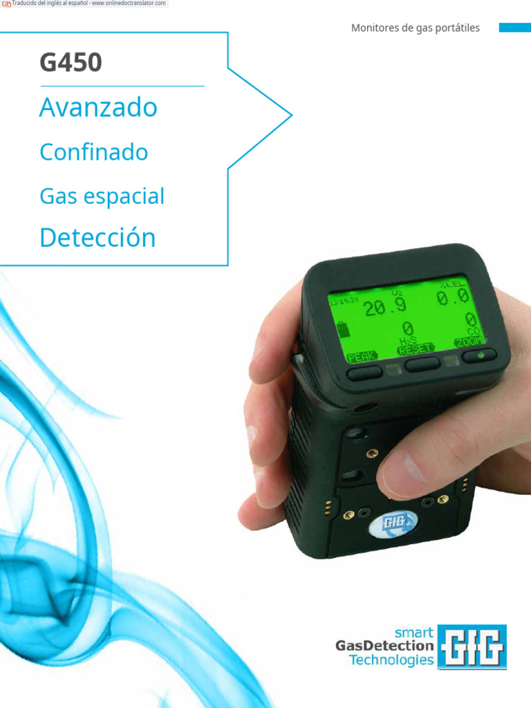 DETECTOR DE GAS GFG - G450 - V2 - (Español) | PDF