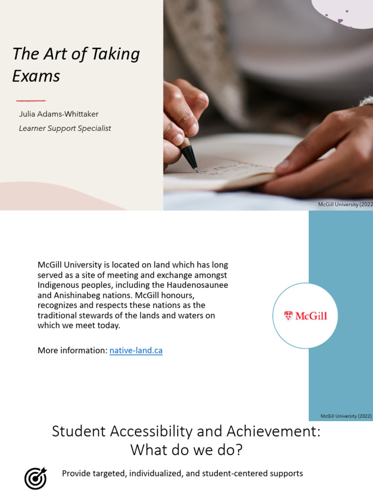 The Art of Taking Exams Slides | PDF | Cognitive Psychology | Psychology