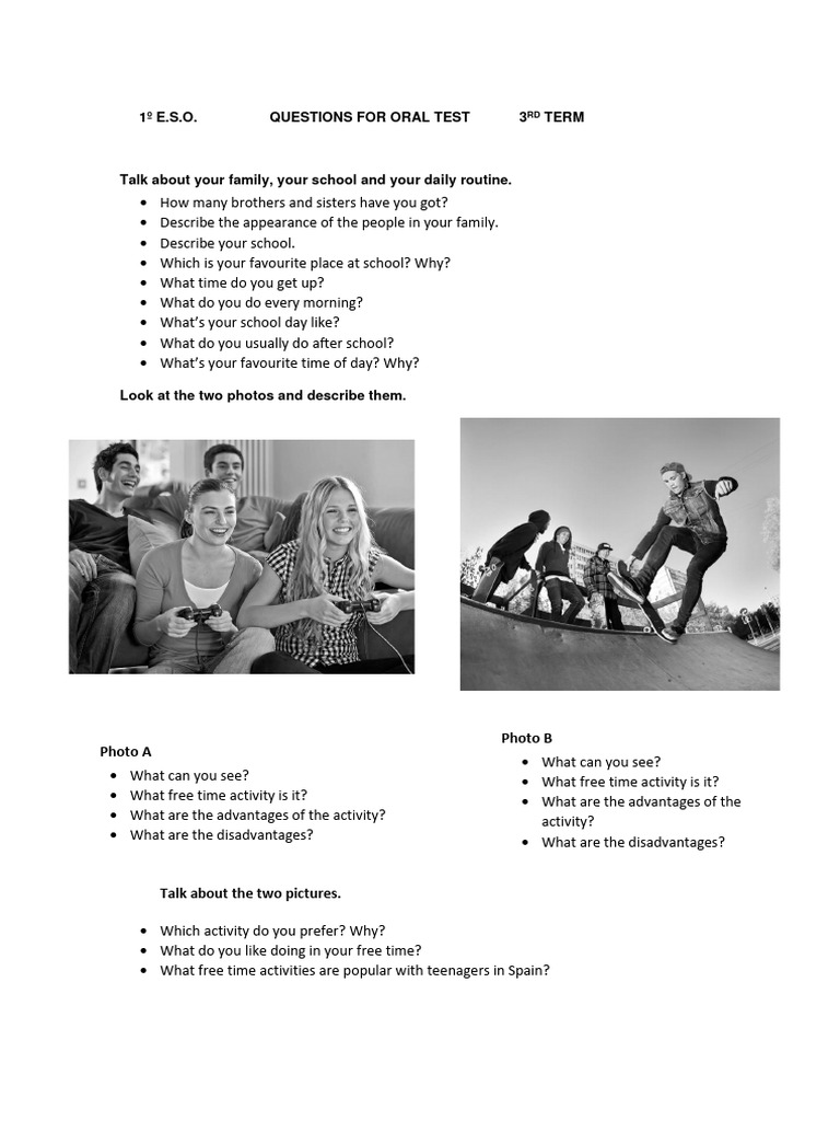 1º Final Oral Test Questions Pdf