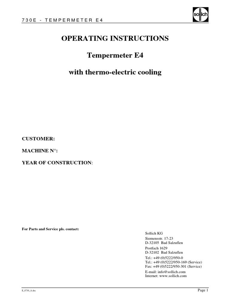 E4 Tempermeter manual | PDF | Chocolate | Humidity