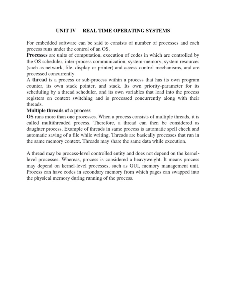 Unit Iv Real Time Operating Systems | PDF | Process (Computing ... Unit Iv Real Time Operating Systems | PDF | Process (Computing ...