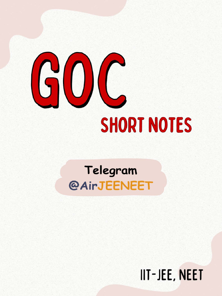 GOC Short Notes | PDF | Carbon Compounds | Chemistry