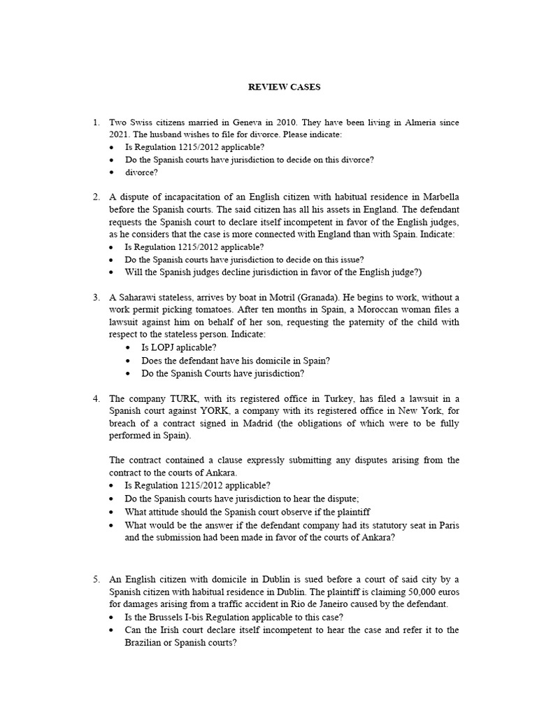 Review Cases | Download Free PDF | Lawsuit | Jurisdiction