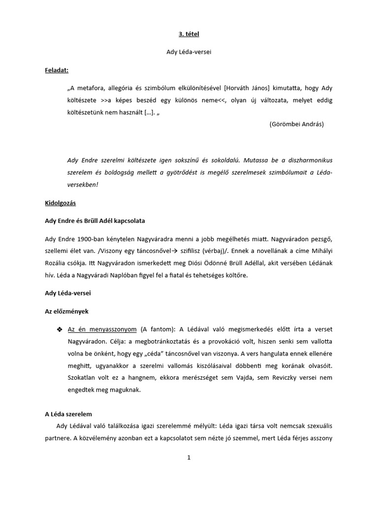 Ady Léda Versei | PDF