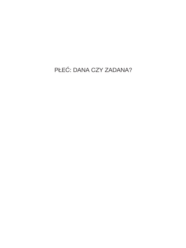 Plec Dana Czy Zadana | PDF