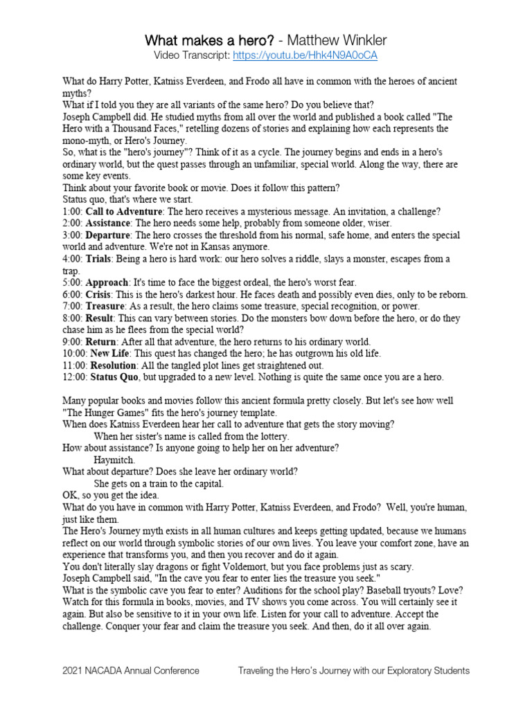 What Makes A Hero?: - Matthew Winkler | PDF | Hero