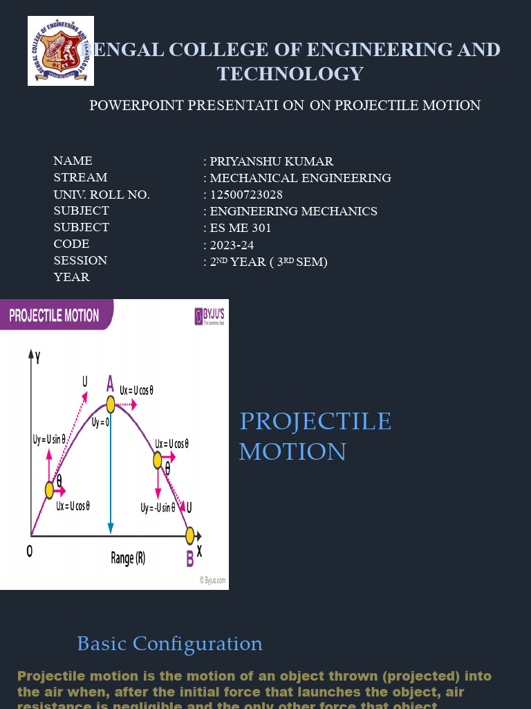 Naveen Kumar PPT On Projectile Motion | PDF | Mechanics | Applied And ...