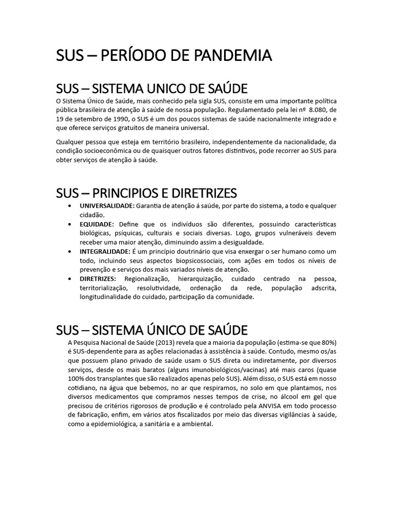Sus PDF | PDF | Sistema de saúde