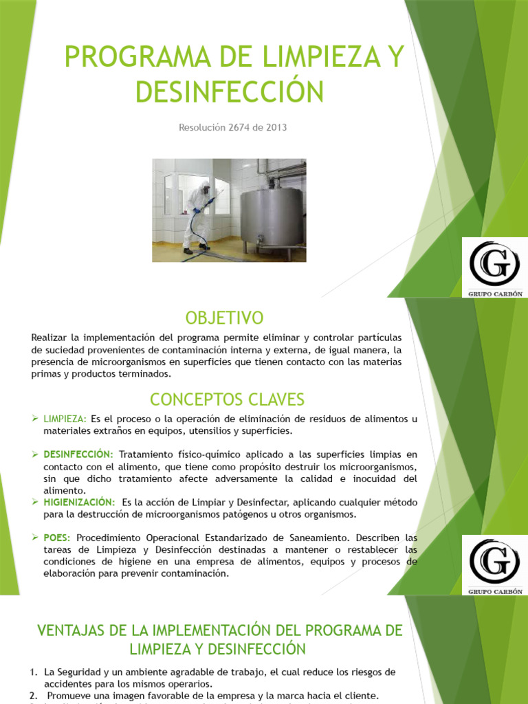 Capacitación Limpieza y Desinfección | PDF | Alimentos | Residuos