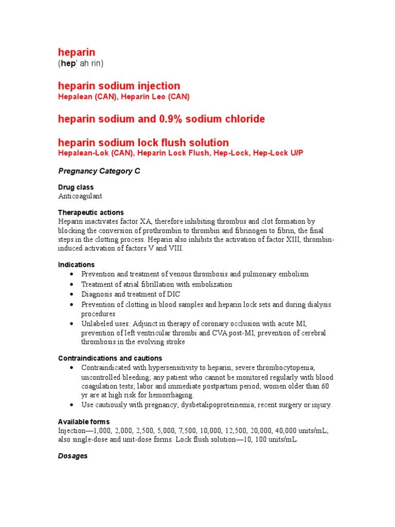 Heparin | PDF | Intravenous Therapy | Coagulation