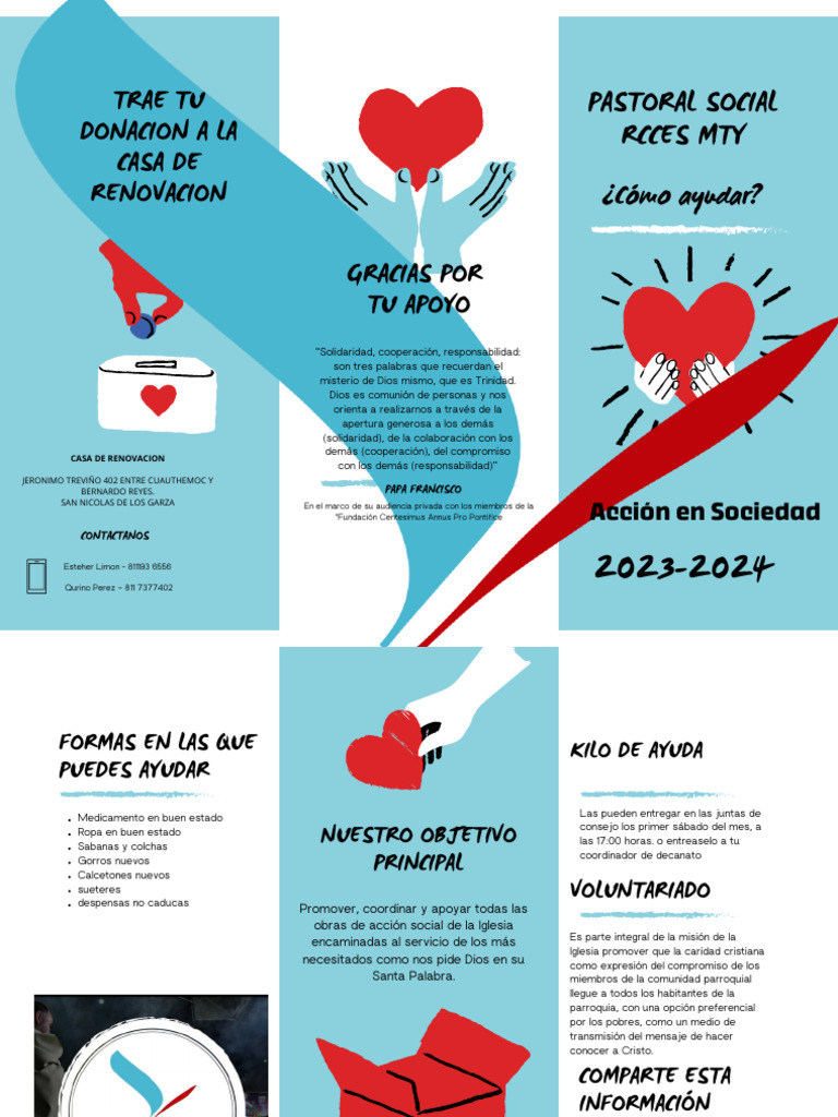 Triptico Pastoral Social | Descargar gratis PDF | Iglesia Católica | Religiones abrahámicas