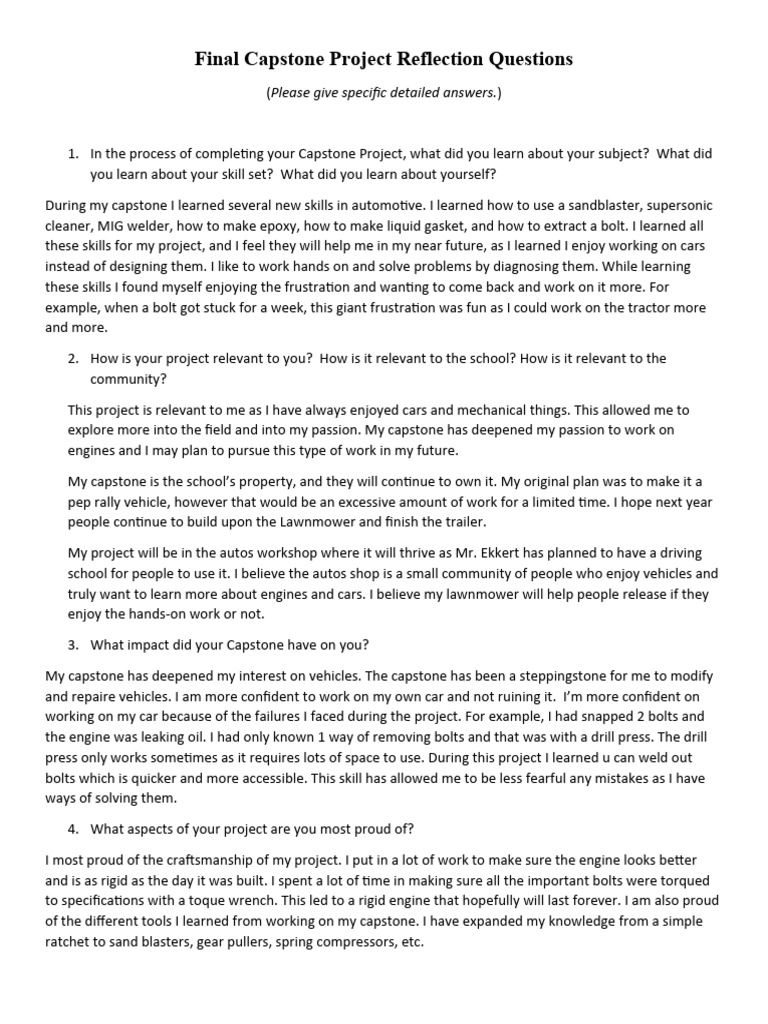 Capstone Final Reflection | PDF