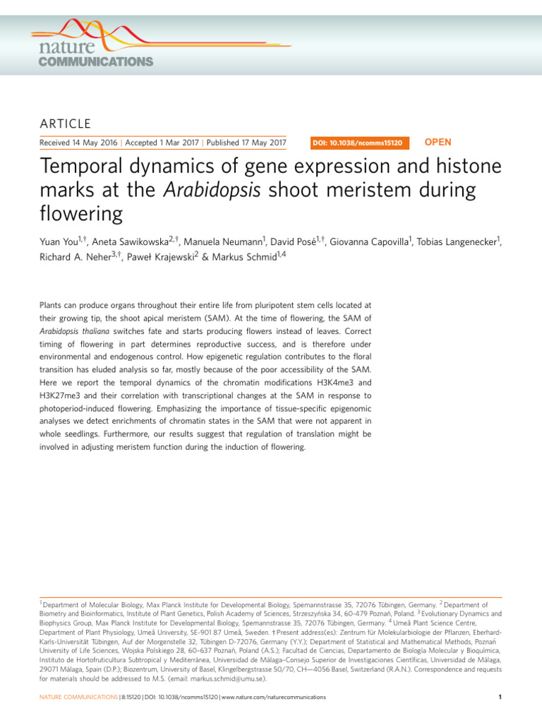 2023-NC-Temporal Dynamics of Gene Expression and | PDF | Gene Expression | Biology