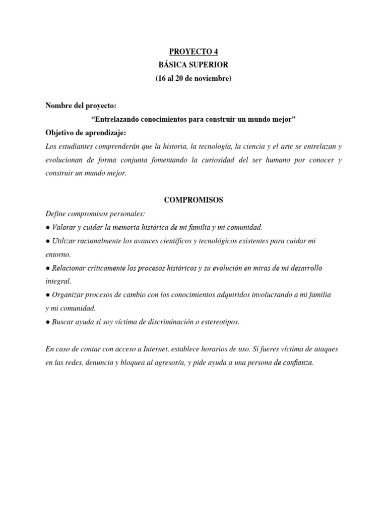 Proyecto 4 - Semana 1 - BS | PDF