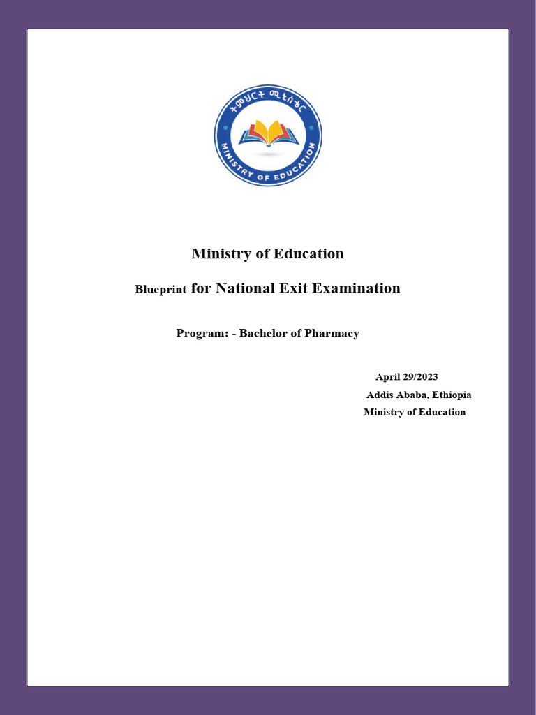 Blueprint For National Exam | PDF