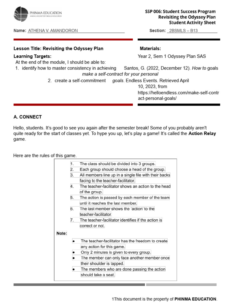 Ssp 006 Odyssey Plan (Amandoron) | PDF