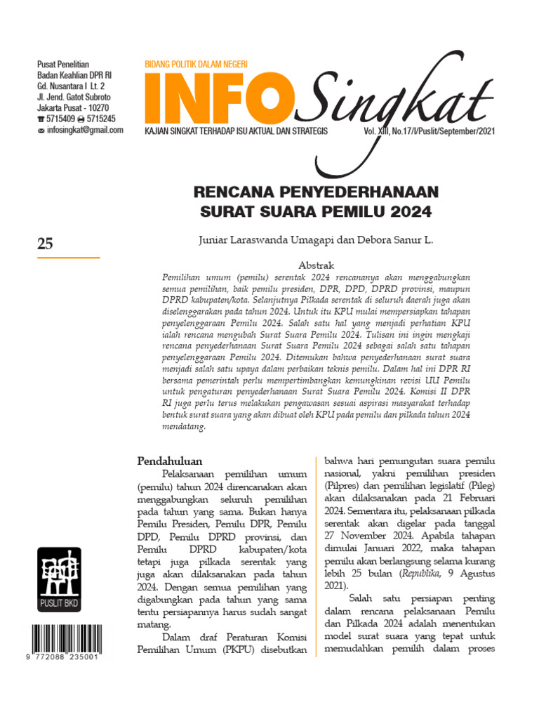 Info Singkat XIII 17 I P3DI September 2021 2044 | PDF