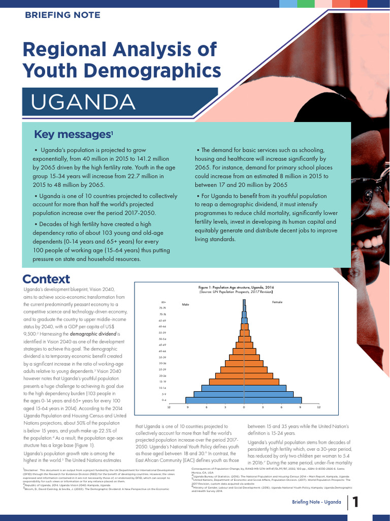 Uganda Briefing Note Regional Analysis of Youth Demographics | PDF | Uganda | Urbanization