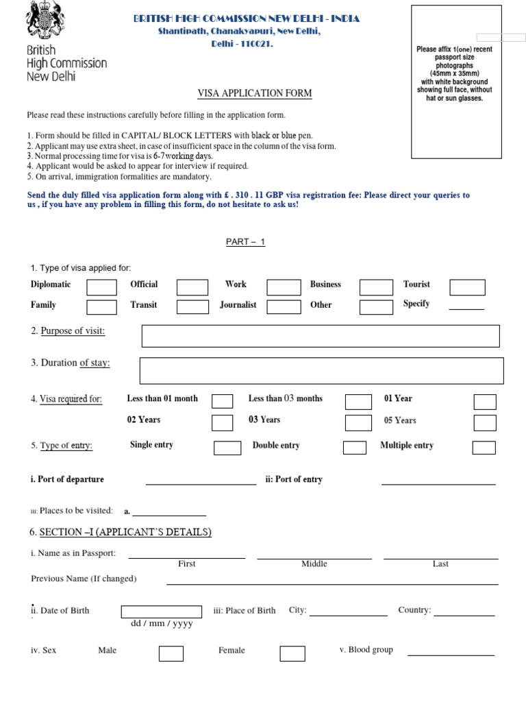 Visa Application Form | PDF | Travel Visa | Passport