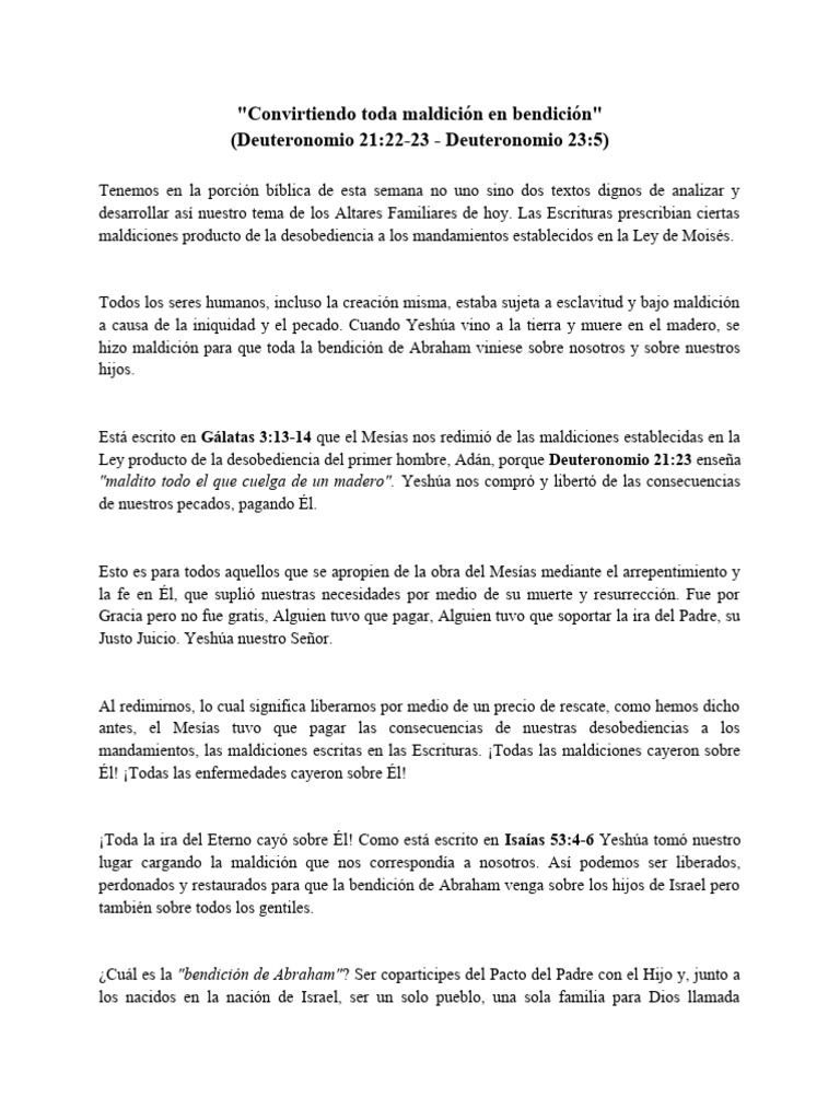 Convirtiendo La Maldición en Bendición | PDF | Bendición | Jesús