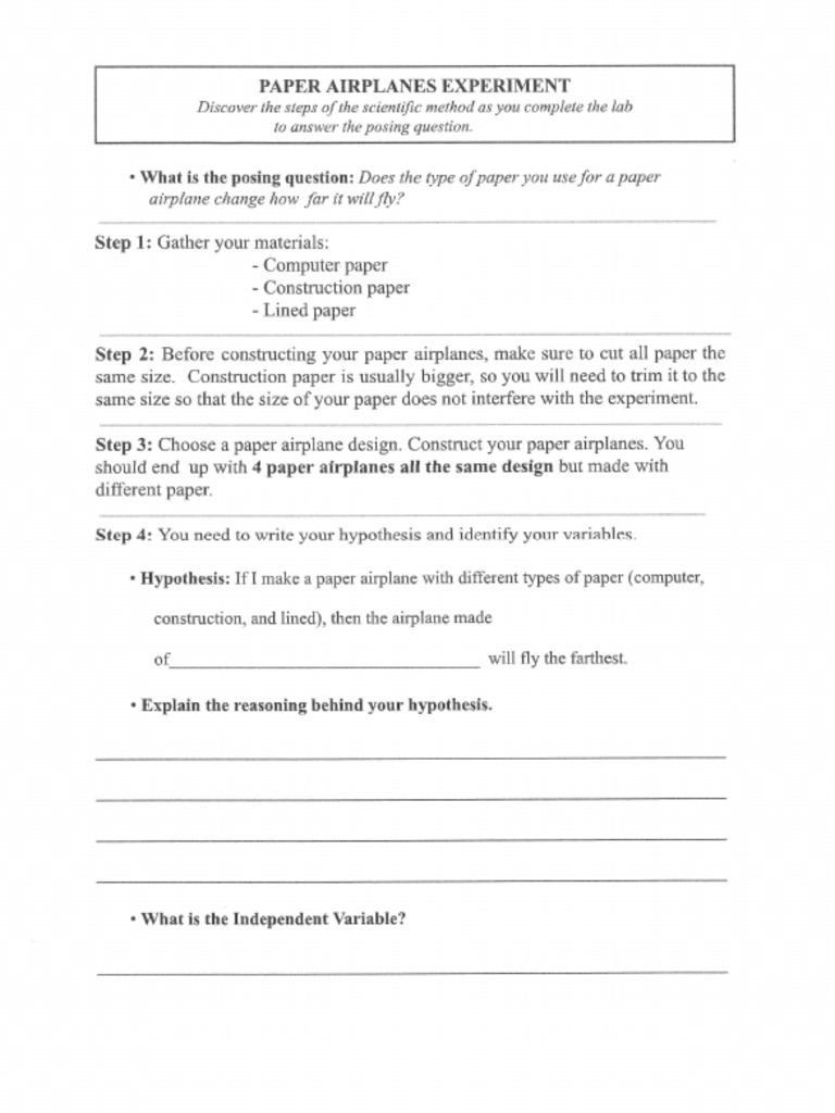 Paper Airplane Experiment | PDF | Experiment | Airplane