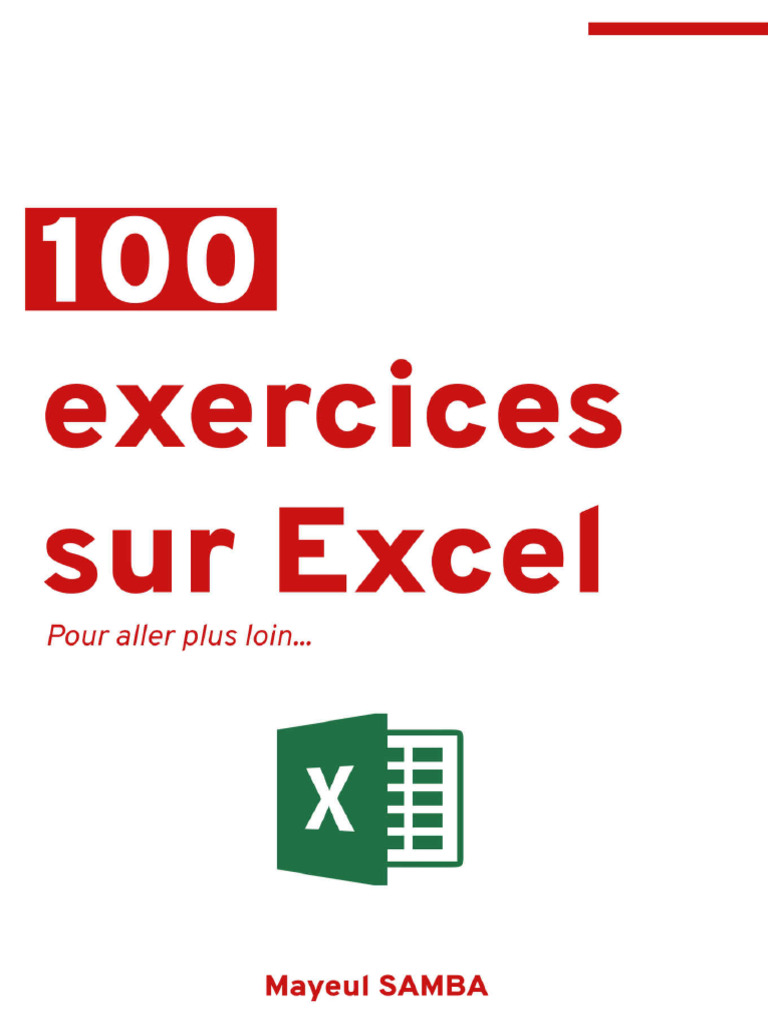 100 Exercices Sur Excel - Pour Aller Plus Loin - (French Edition) | PDF | Microsoft Excel | Taxe ...