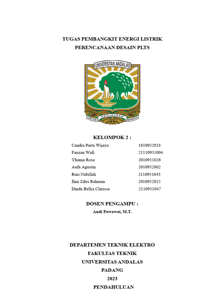 Desain Perencanaan PLTS | PDF