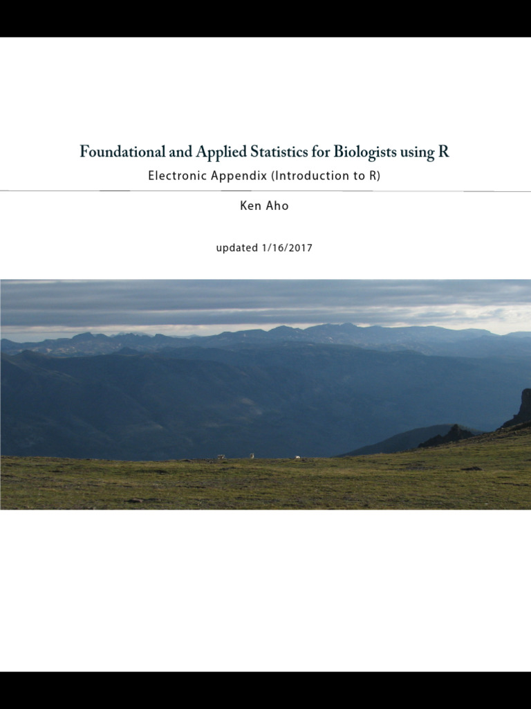 Foundational and Applied Statistics For Biologists Using R | PDF