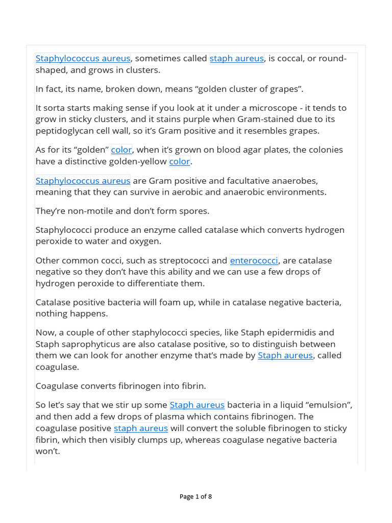 Staph.aureus | PDF | Methicillin Resistant Staphylococcus Aureus ...