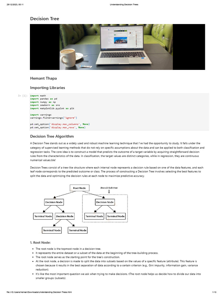 Breaking Down Decision Tree Algorithm | PDF | Regression Analysis ...